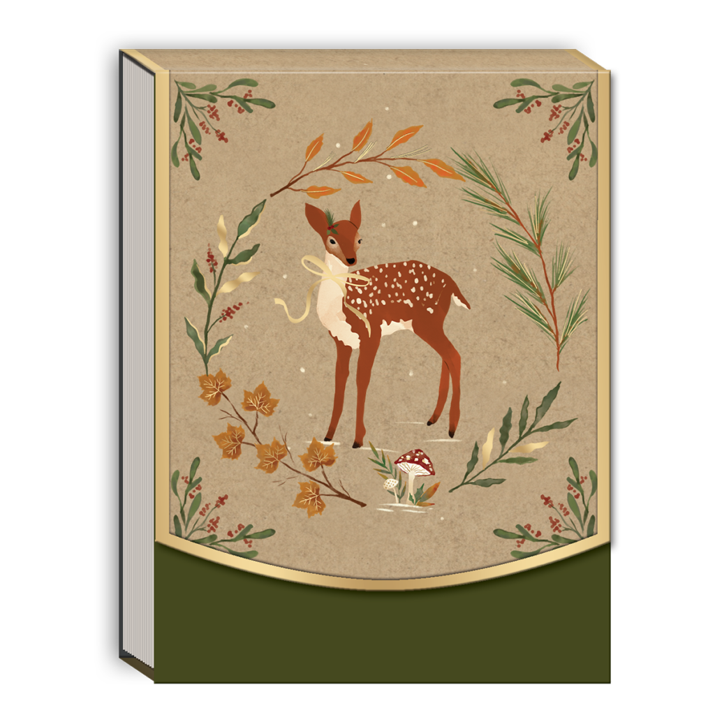 Woodland Christmas Deer Pocket Notepad - Molly & Rex