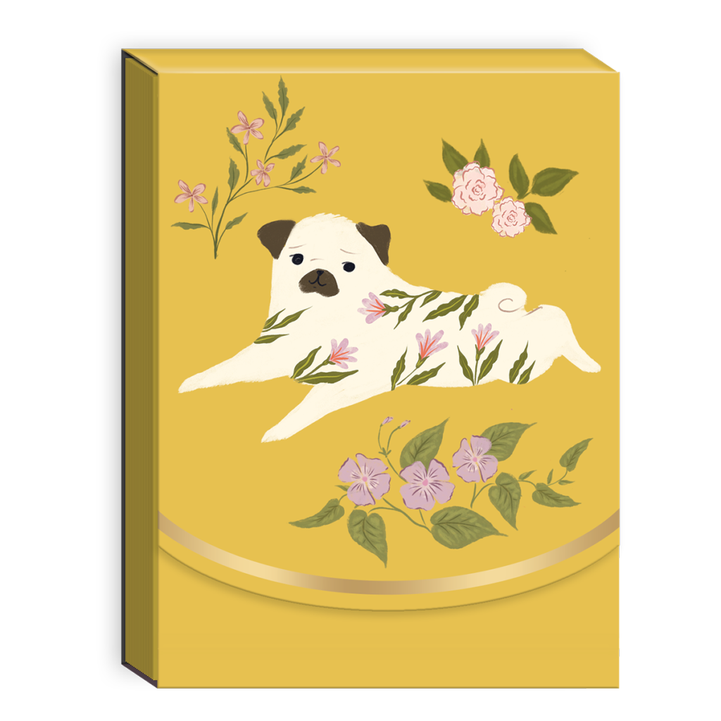 Flower Pets Pug Pocket Notepad - Molly & Rex
